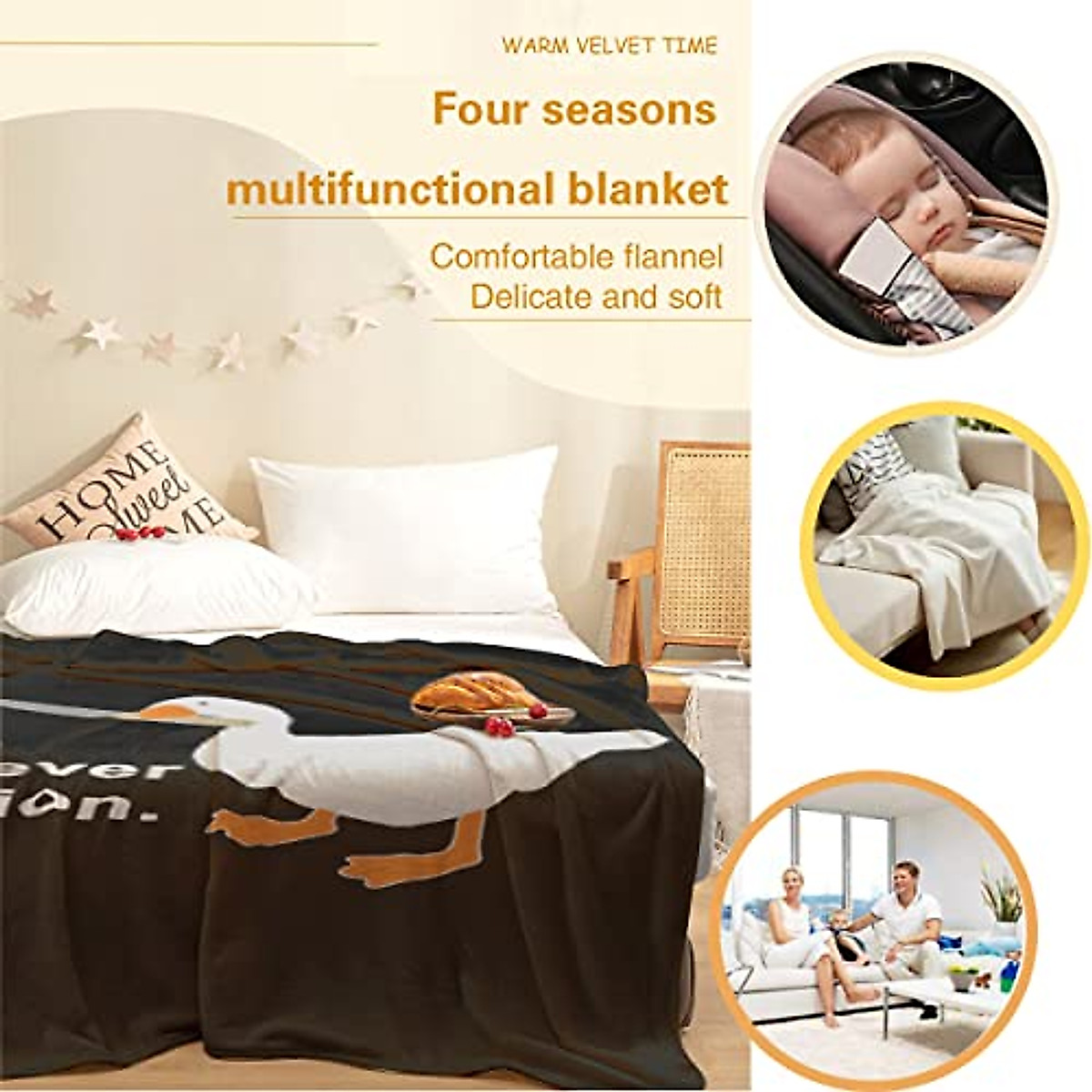 Peace was Never an Option Goose Super Soft Flannel Throw Blanket 50"x40" Lightweight Shaggy Air Conditioner Blanket Cooling Summer Blanket Towel Blanket for Couch