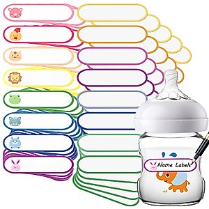Waterproof Baby Bottle Labels for Daycare Essentials, 80PCS Name Labels for Kids School Supplies Personalized, Self Laminating, Dishwasher Safe, Toddler Name Stickers Tags for Water Bottle Pacifier