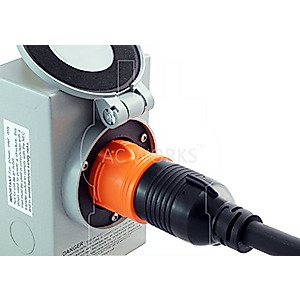 AC WORKS Generator to Transfer Switch L14-30 Inlet Box Adapter (L14-20 20Amp 4-Prong to L14-30 Compact)