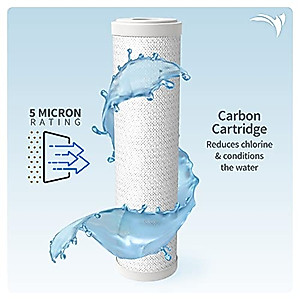 AquaticLife 10-Inch Sediment, Carbon Block and Carbon Plus Chloramine Water Filter Replacement Cartridge Kit for RODI System Reverse Osmosis Deionization Filtration Unit