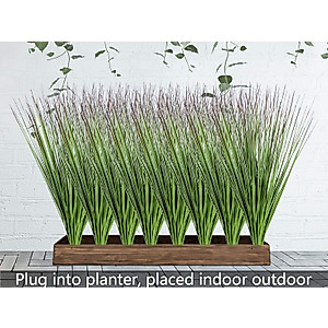 Ivalue 18" Artificial Plants Onion Grass Greenery Wheat Grass Stems Faux Shrub PVC Green Grass Plants Outdoor Indoor Home Garden Planter Decor Pack of 4 (Green, 4)