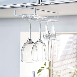 Yamazaki Home Tower Single Under Shelf Wine Glass Rack – Hanging Storage Holder
