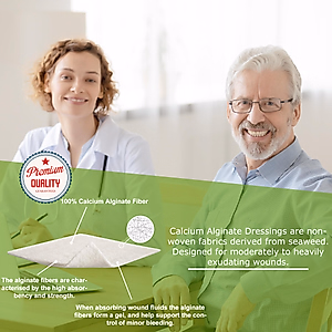 MarvellHealth Calcium Alginate Dressing & Transparent Film Dressing, Soft & Conformable