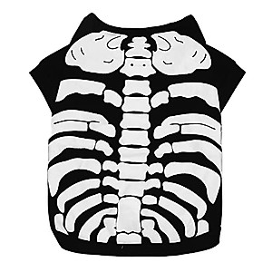 Halloween Skeleton Costumes for Pets Dogs Cats Funny Pets Kitten Puppies Dress Up Apparel Clothes (Skeleton,L)