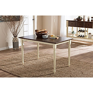 Baxton Studio Napoleon 46 3/4" Wide Cherry and Buttermilk Dining Table