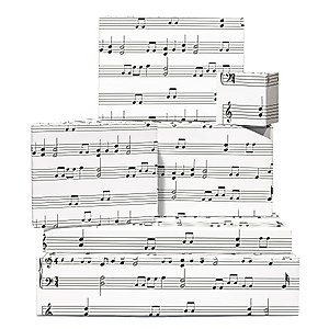 CENTRAL 23 White Wrapping Paper - 6 Sheets of Gift Wrap and Tags - Musical Notes - Music - Birthday Wrapping Paper for Men Women - Comes with Fun Stickers - Recyclable
