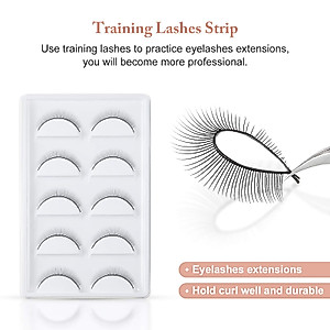 50 Pairs Practice Eyelashes Training Lashes Self-adhesive Practice Lashes Eyelash Strips for Training Eyelash Extension Makeup Beginners Beauty Salon