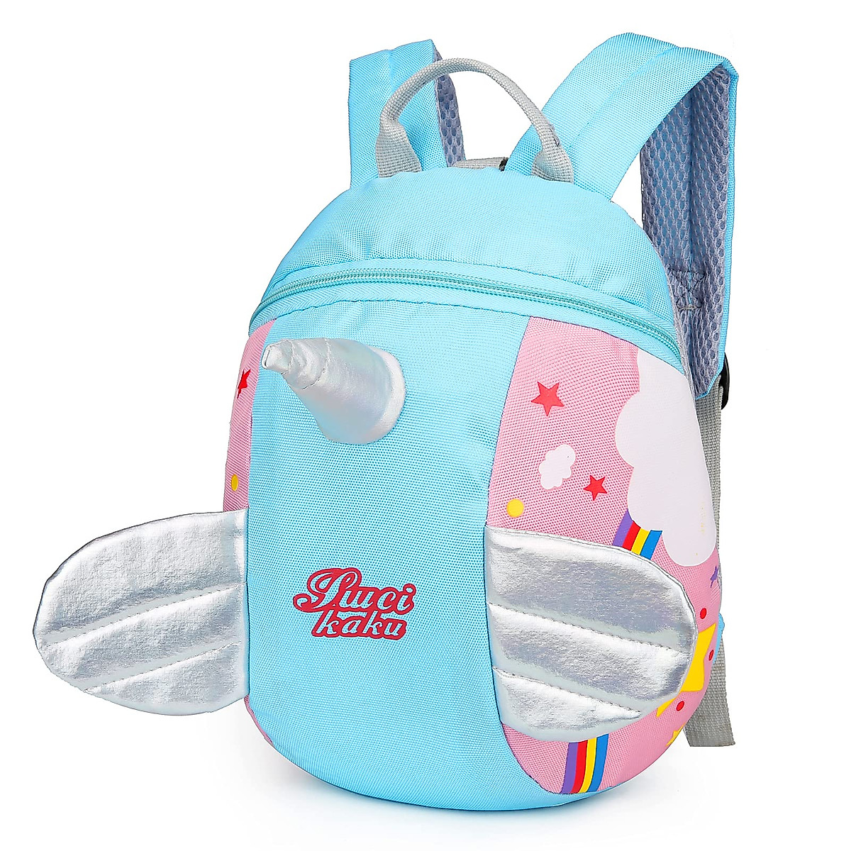HWJIANFENG Little Kid Toddler Mini Backpack with Leash Harness Lunch Box Cute Angel Unicorn Preschool Daycare Nursery School Bag