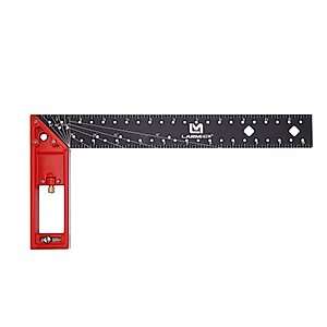 LARMEIL 12 Inch Framing Square Carpenter Square, Woodworking Square Ruler, Try Square Tool, T Square Ruler, L Square Ruler, Layout Tool, Right Angle Ruler with Retractable Ledge and Scribe Mark Pin
