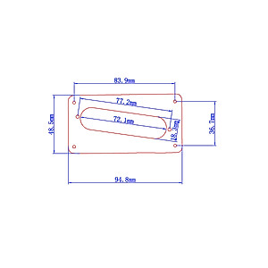 (G22) Humbucker To Strat style Singl Coil Pickup Adapter Ring,Slant, 1ply black
