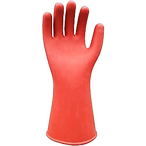 DJDEEK Electrical Insulated Lineman Rubber Gloves Electrician High Voltage Hand Shape Waterproof Safety Protective Work Gloves 12KV Insulating for Man Woman