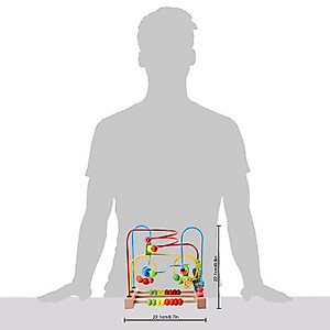 Lewo Wooden Baby Toddler Toys Circle First Bead Maze for Boys Girls