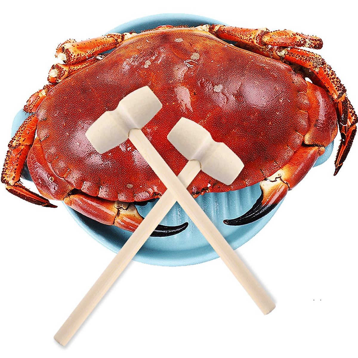 WUWEOT 60 Pack Mini Wooden Hammer Mallet, 5.6" Pounding Toy Educational Tool for Kids Boys Girls, Ideal for Cracking Seafood and Chocolate