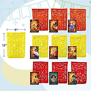 50 Ft Papel Picado Mexicano para Fiesta with Encanto Movie Scenes (12.5 FT x 4) Set of 4 Papel Picado Paper Mexican Party Banners, Encanto Birthday Party Supplies & Cinco de Mayo Decorations