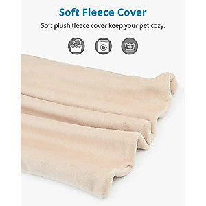 NICREW Pet Heating Pad for Dogs and Cats, Heated Pet Mat with Steel-Wrapped Cord and Soft Fleece Cover, 17.7 x 15.7 Inch, 30 Watts