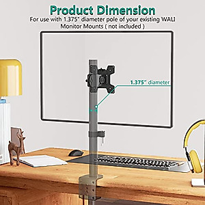 WALI VESA Mounting Plate for WALI Monitor Mounting System, VESA 75 by 75 mm and 100 by 100 mm (VES01), Black