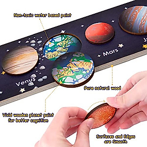 HONGDDY Wooden Puzzles for Toddlers, Space Puzzle for Solar System, Educational Toys for Kids, Preschool Learning Puzzle, Montessori Early Development and Activities
