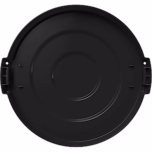 SPARTA Bronco Trash Can Lid, Round Waste Container Cover, Polyethylene, 10 Gallons, Black, (Pack of 6)