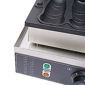 BEYANEE　Commercial Waffle Maker,Belgian Waffle Maker 1600W 110V,Electric Waffle Maker Machine Stainless Steel, Waffle Maker for Hotel Restaurant Bakery Coffee Shop