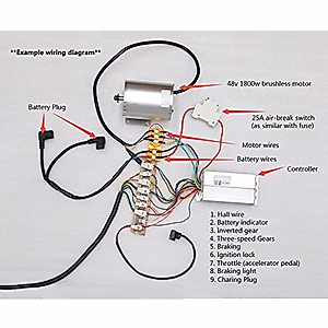 TDPRO 48V 1800W Brushless Electric Motor Controller Throttle Accelerator Pedal Set for Go Kart Scooter E Bike Motorized Bicycle ATV Moped Mini Bikes