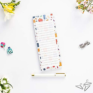 Peach Tree Shade Magnetic Notepads, 6-Pack 60 Sheets Per Pad 3.5” x 9”, for Fridge, Kitchen, Shopping, Grocery, To-Do List, Memo, Reminder, Note, Book, Stationery, (Funnotes)