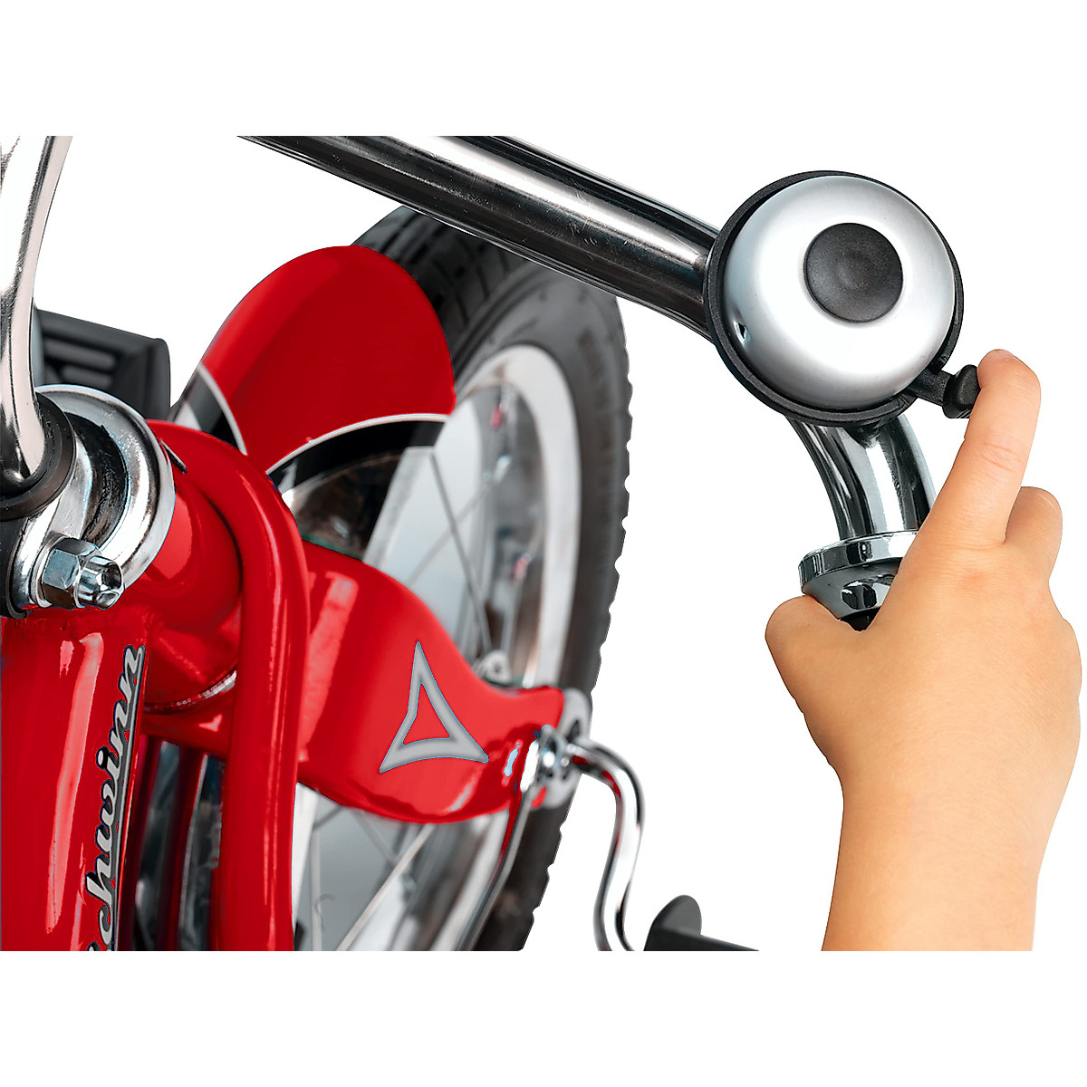 Schwinn Roadster Bike for Toddler, Kids Classic Tricycle, Low Positioned Steel Trike Frame with Bell and Handlebar Tassels, Rear Deck Made of Genuine Wood, for Boys and Girls Ages 2-4 Year Old, Red