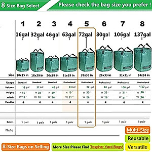 Professional 3-Pack 72 Gallons Yard Lawn Garden Bags (D26, H30 inches) with Coated Garden Gloves,Reusable Leaf Waste Bags,Patio Bags,Laundry Container,Gardening Trimmings Bag with 4 Handles