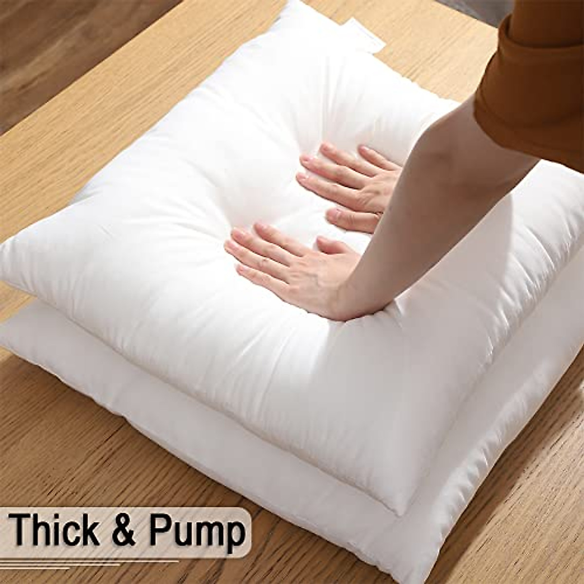 JOJOGOGO 12x20 Outdoor Lumbar Pillow Insert Waterproof Set of 4 Outdoor Lumbar Pillows for Patio Furniture Garden Swing and Front Porch