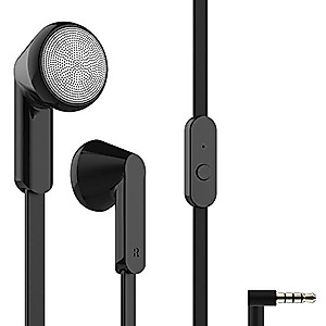 Classic Earbuds with Microphone, Anti Tangle Cord & L-Shaped Headphone Jack