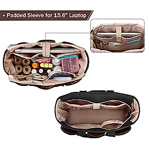 Fasrom Nurse Tote Bag for Work Nurses, Clinical Bag for Nursing School Students and Home Health Care Staff, Black (Empty Bag Only)