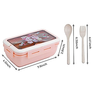 G-Ahora Versatile 2-Compartment Me-lody Bento Boxes, Me-lody Lunch Box, Leak-Proof Lunchbox Bento Box with Utensil Set for Dining Out, Work, Picnic (LBOX Me)