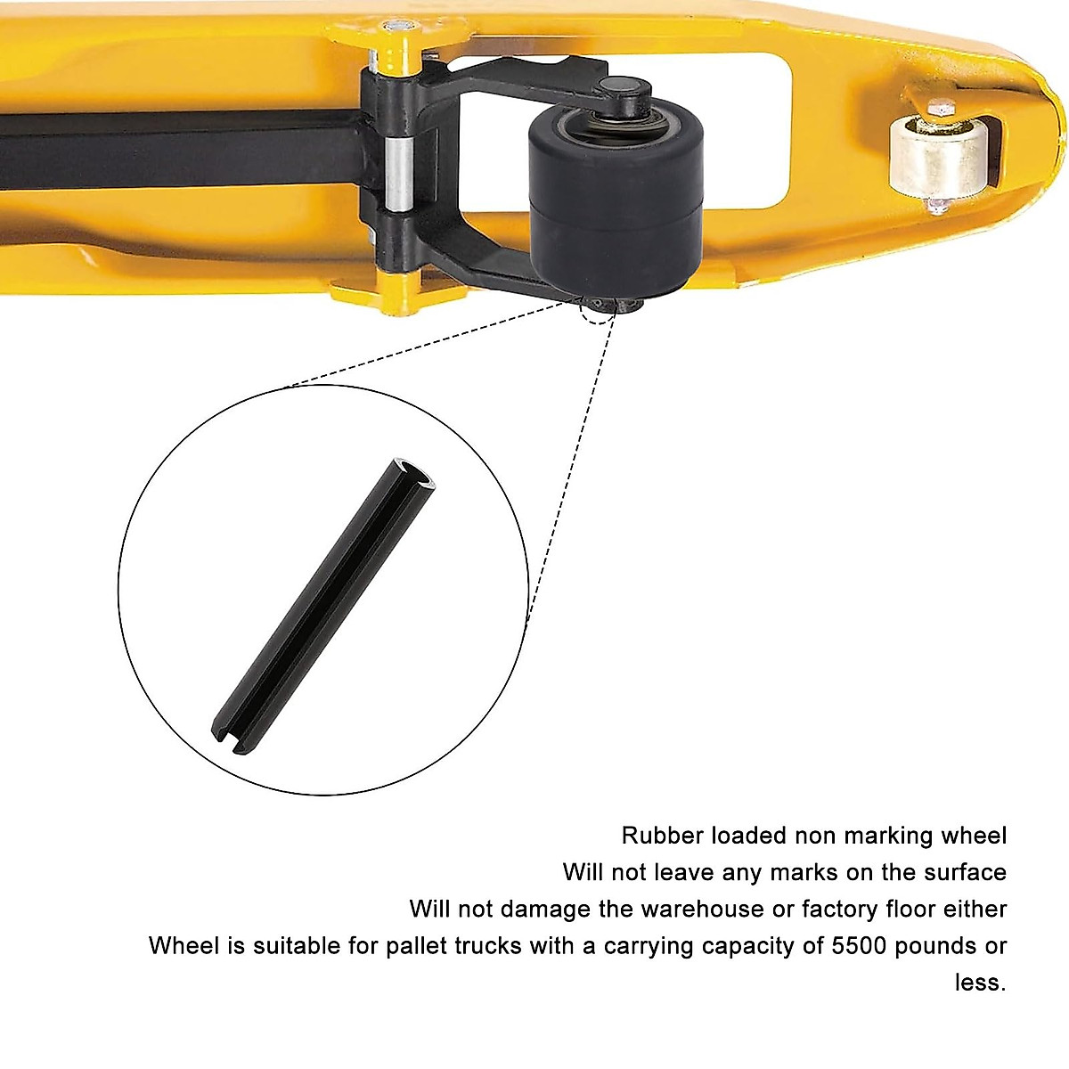 Truck Load Wheel 80x70mm, Stainless Steel Rubber, Scratch Replacement for 6024 Bearing, Suitable for Pallet Trucks