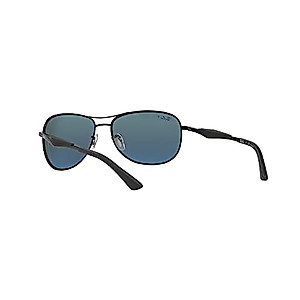 Ray-Ban Men's RB3519 Aviator Sunglasses, Matte Black/Green Polarized, 59 mm