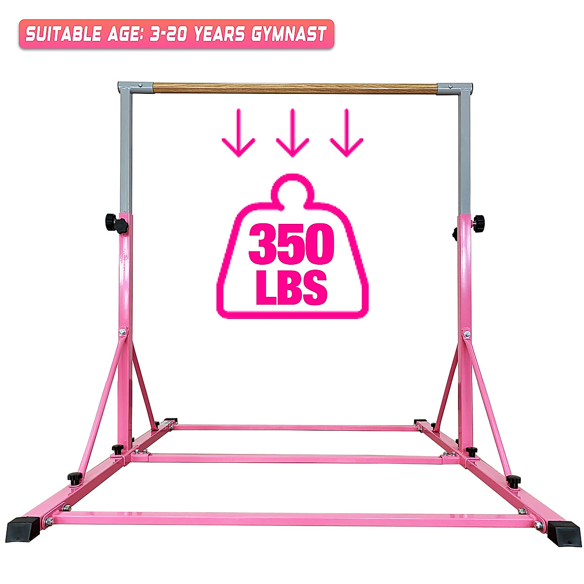 MARFULA Gymnastic Bar for Kids and Teenage Ages 3-20, 350 lbs Weight Capacity, Gymnastic Kip Bar Horizontal Bar for Gymnast, Gymnastic Training Equipment for Home and Gymnastic Center Use