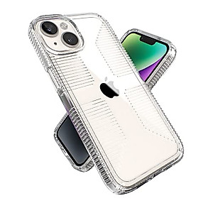 Speck Clear iPhone 14 & iPhone 13 Case - Drop Protection, Scratch Resistant & Anti-Yellowing Dual Layer Case for iPhone 14 & iPhone 13 Case for 6.1 inch Model - Clear/Clear GemShell