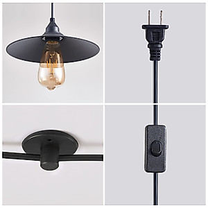 KOLAKODLUX Hanging Lamp with Plug in Cord Outdoor Lamps for Patio Waterproof Waterproof Pendant Light with Plug Outdoor Lamps for Patio Waterproof Hanging Pendant Light with Plug in Cord MA6006