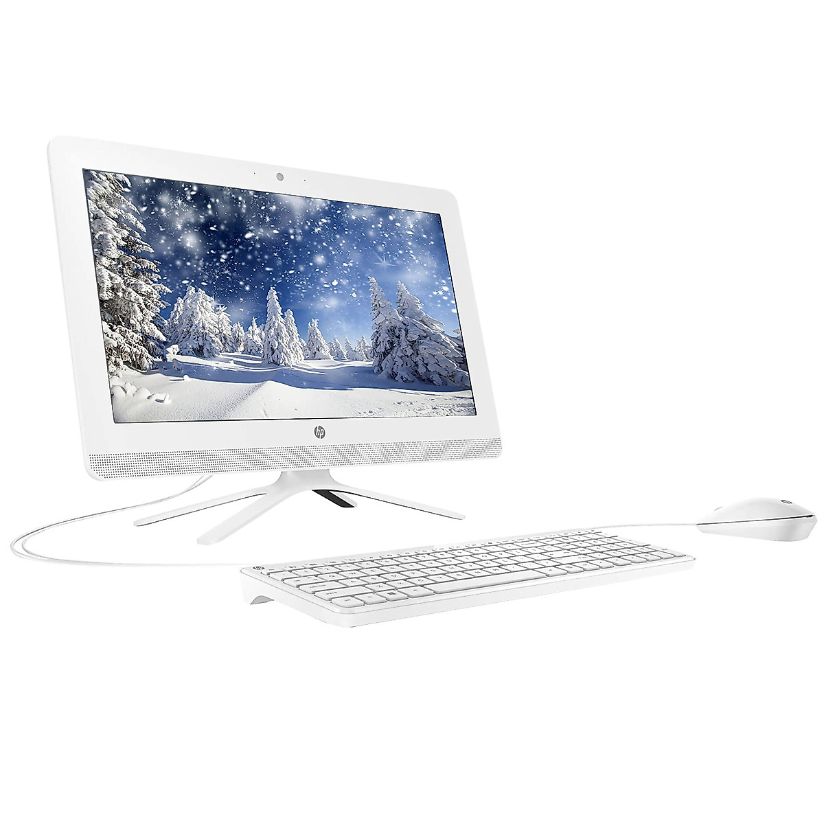 HP All in One Desktop 21 Inch PC 21-B0024 Computer, AMD A4-9125 Processor |4GB Ram, 128GB Solid State Drive| Webcam, Speakers, HDMI, WiFi and Bluetooth, Keyboard Mouse Windows 10, White (Renewed)