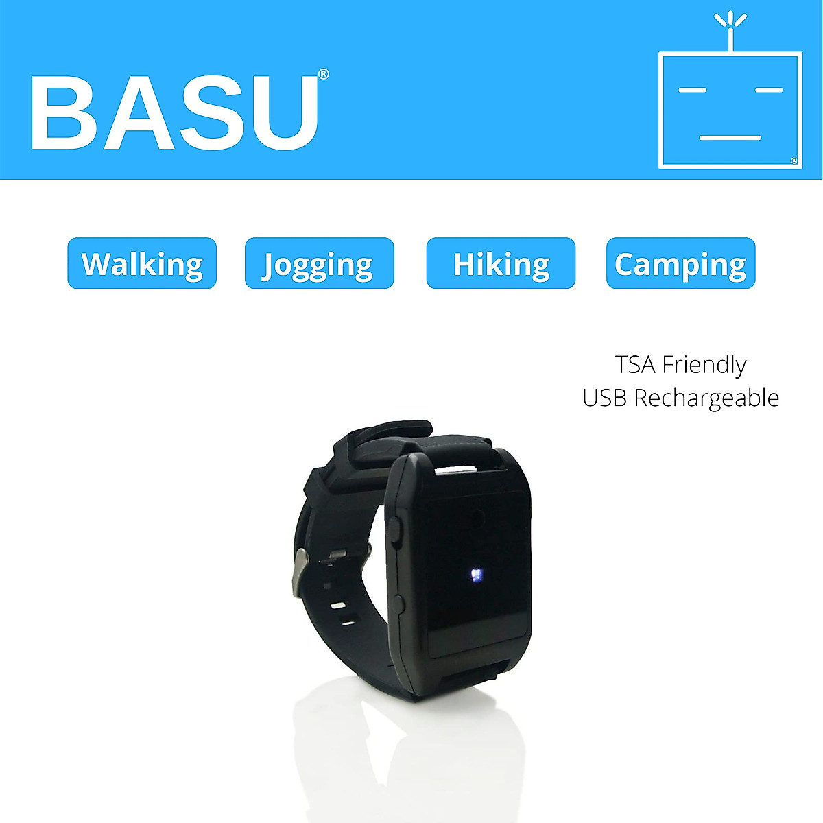 BASU eAlarm WRX Wearable 120dB Emergency Alarm for Walking & Jogging, Self-Defense, SOS, Emergencies with USB Charging