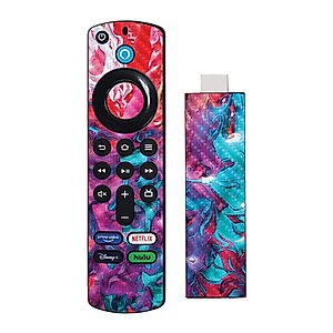 MightySkins Carbon Fiber Skin Compatible with Amazon Fire TV Stick 4K Max - Paint Party | Protective, Durable Textured Carbon Fiber Finish | Easy to Apply and Change Styles | Made in The USA