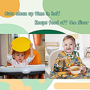 PuGez Baby Weaning Bib Feeding Baby Led Weaning Self-Feeding Bibs Ideal for BLW Toddler Baby-Led Weaning Highchair Cover Bibs (Orange)