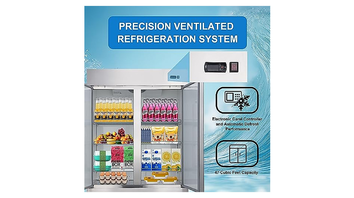 SMETA 47 Cu. Ft Commercial Refrigerator - Energy-Efficient Stainless Steel
