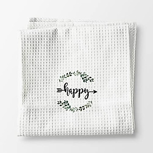 Happy Floral Kitchen Towels Dishcloths Hand Towels Beach Towel, Housewarming Towels Kitchen Towels Dish Towels Hand Towels,Gifts for New House New Apartment Family Women Men,Birthday Gifts for Girls