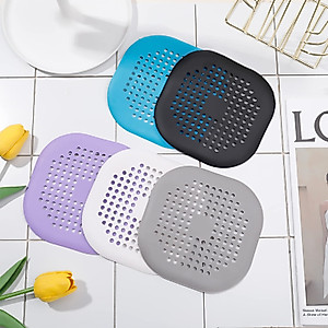 Shower Drain Hair Catcher, Durable Silicone Shower Drain Covers Hair Stopper with Suction Cup, Easy to Install Suit for Bathroom,Bathtub and Kitchen 3PACK (White)