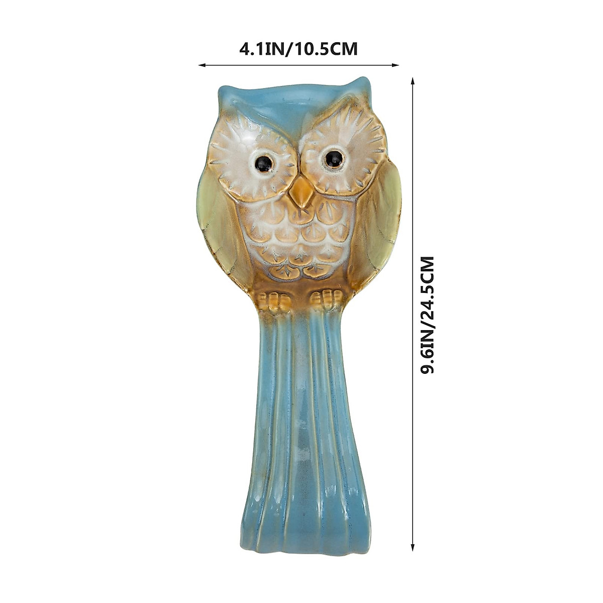 Yardwe Owl Spoon Rest Ceramic Ladle Holder Utensil Rester for Stove Top Kitchen Counter Cooking Utensil and Ladle Rest Holder Dining Table Decoration Blue