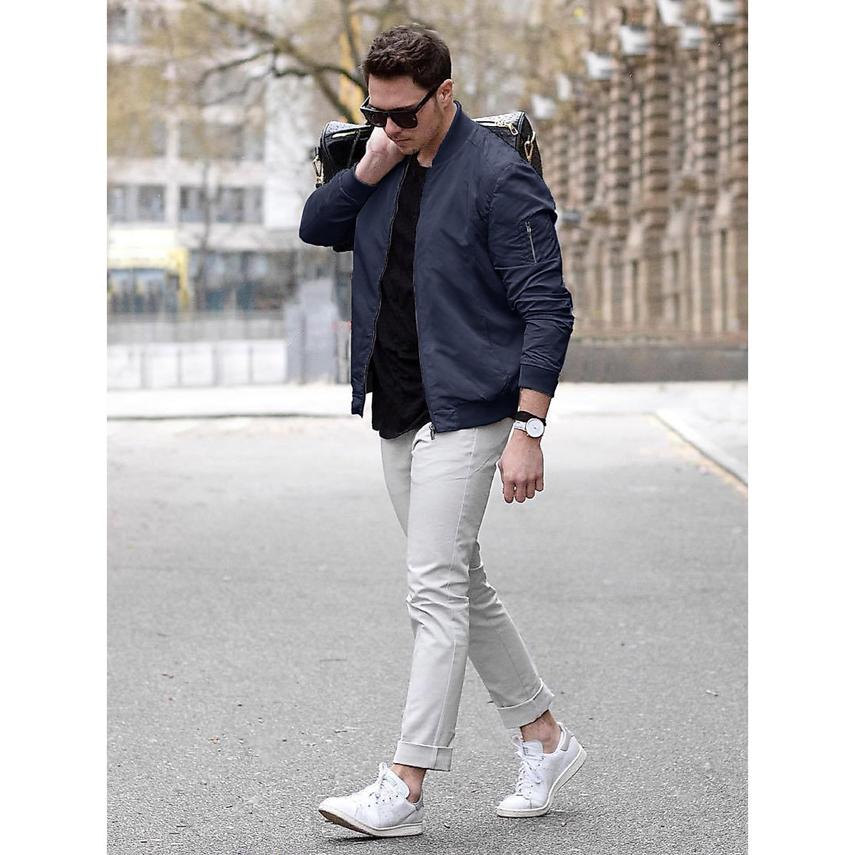 TACVASEN Jackets for Men Light Bomber Jacket for Men Jacket Men Fashion Varsity Jackets Men Windproof Jacket Men Lightweight Jackets Men Spring Jacket