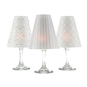di Potter WS435 Linen & Lace Paper White Wine Glass Shade, White (Pack of 6)