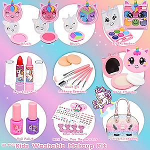 Kids Makeup Kit for Girl - Kids Makeup Kit Toys for Girls Washable Make Up for Little Girls, Child Play Real Makeup Set, Non Toxic Toddlers Pretend Cosmetic Kits, Age 4-12 Year Old Children Gift