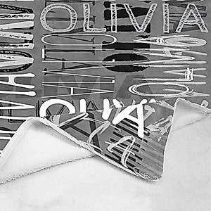 Custom Blanket with Name, Personalized Monogram Blankets with Contrast Color Design, Personalized Throw Blanket for Baby Girl Boy Gifts for Men Women Adult