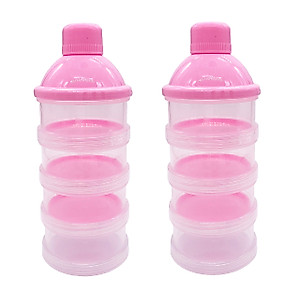 Goldenvalueable Non-Spill Milk Powder Formula Dispenser/Storage Container, Pink (2pcs)