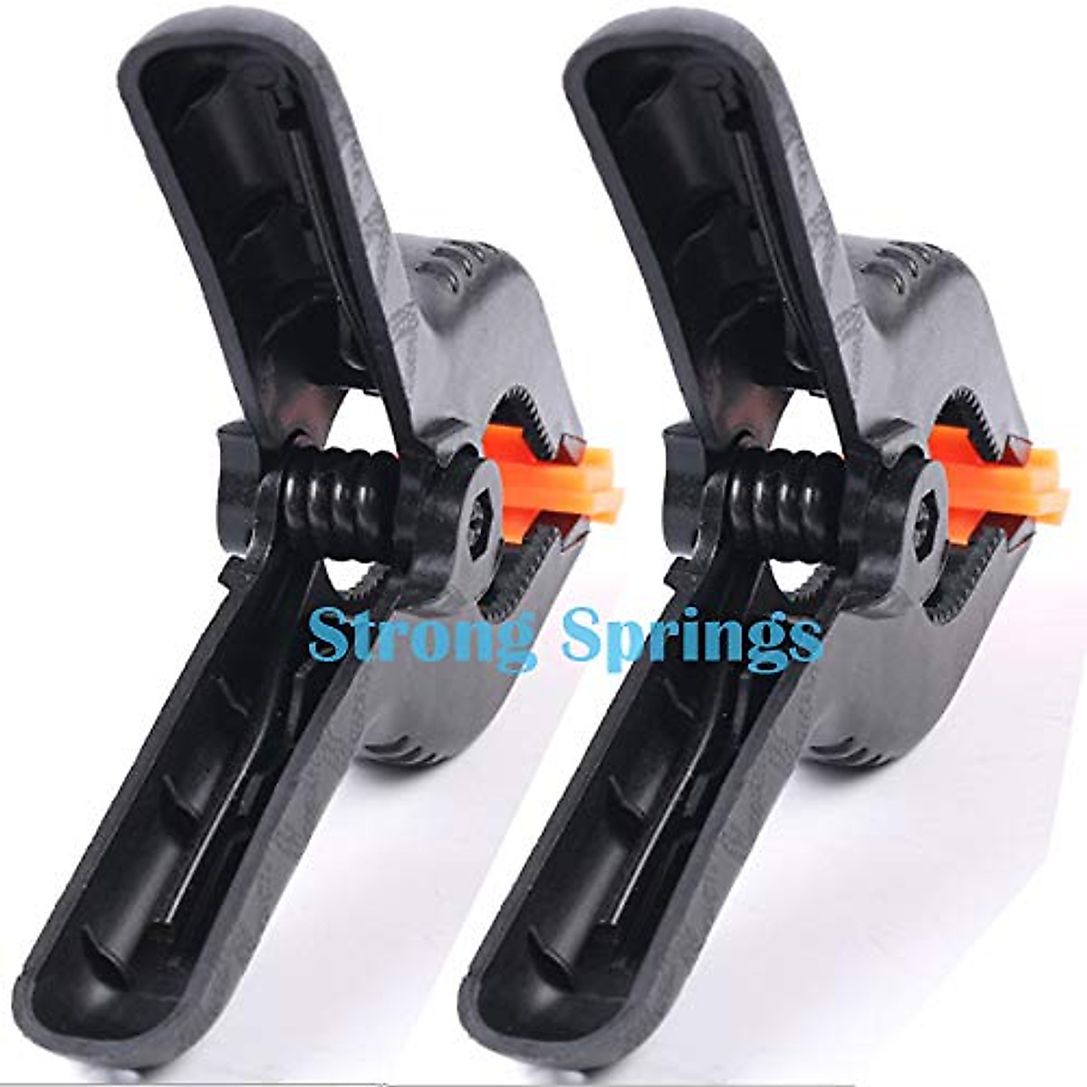 ONDY 2 Pack Of 9” Large Spring Clamps Heavy Duty Nylon Muslin Woodworking Clamps Photo Studio Backdrops Backgrounds Clamps Set, the Jaws Have a Maximum Opening of 4"